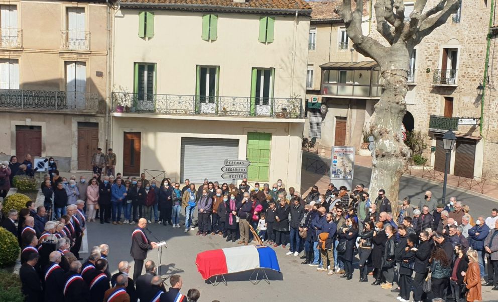 Hommage Républicain à Jacques HUC Maire honoraire de Roujan